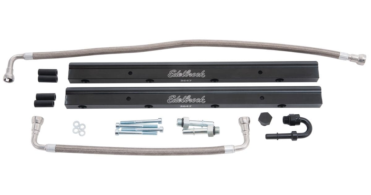 Fuel Injector Rail Kit, -6 AN Black Anodized For Chrysler HEMI 3G By ...